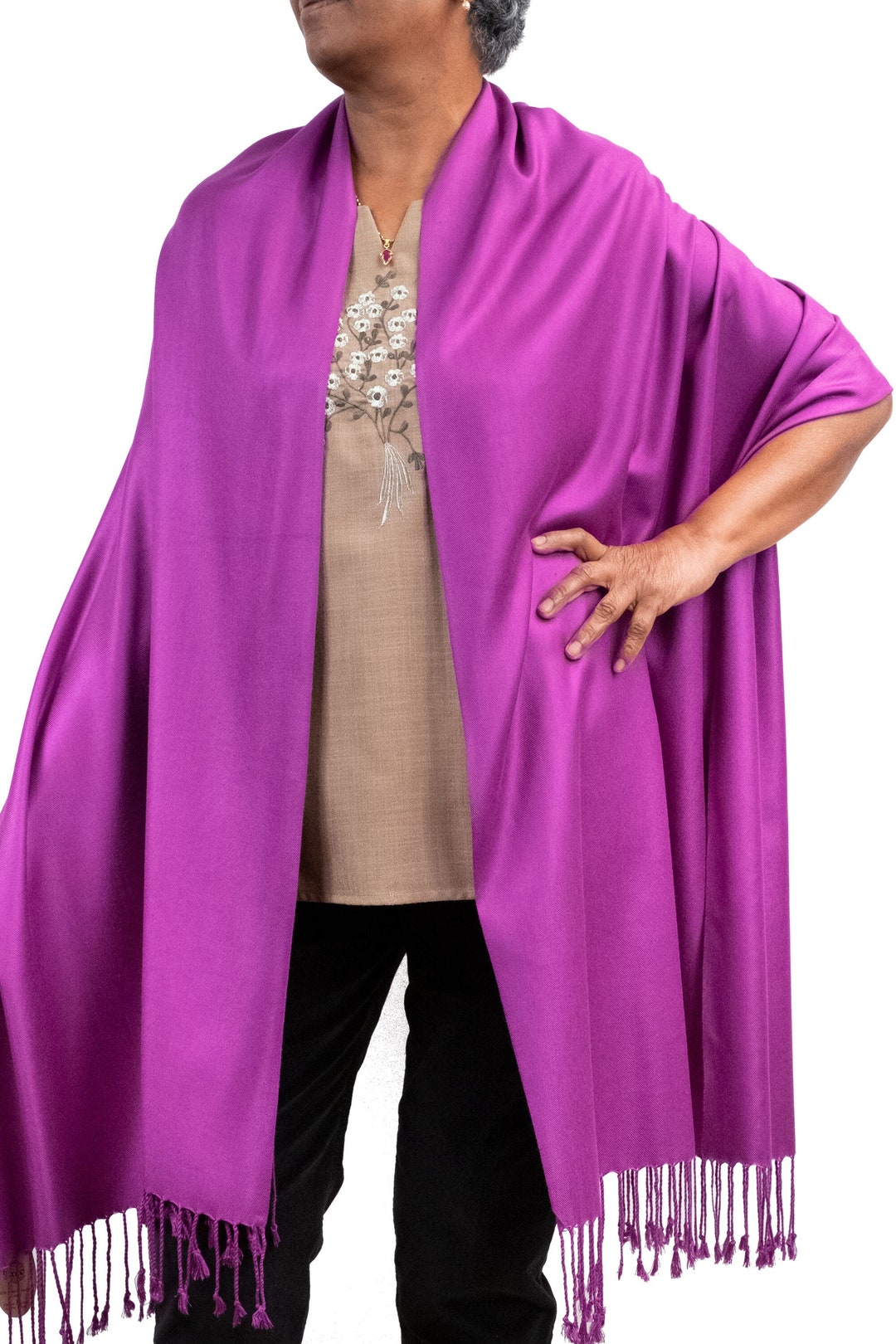 Purple Pashmina Shawl: Bridal Wedding Wrap, Viscose Scarf - Etsy