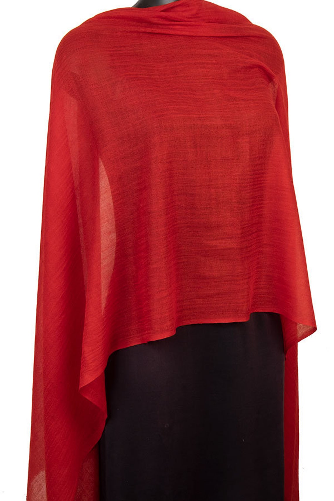 Red Wool Scarf Fall Scarf Red Pashmina Merino Woolen Shawl | Etsy