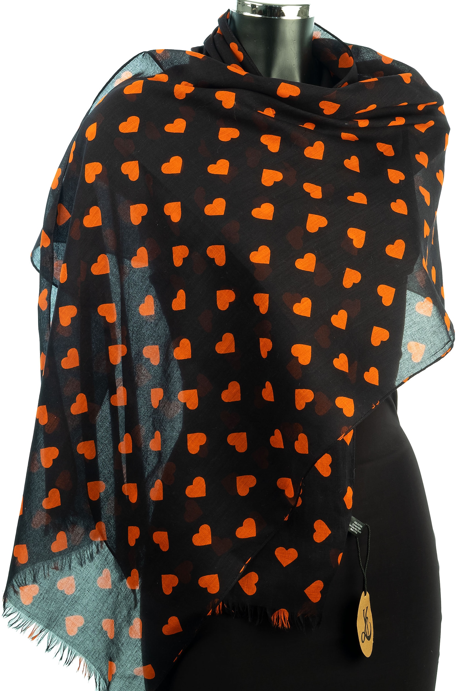 Heart Print Scarf Black Red Scarf Shawls and Wraps Fair - Etsy UK