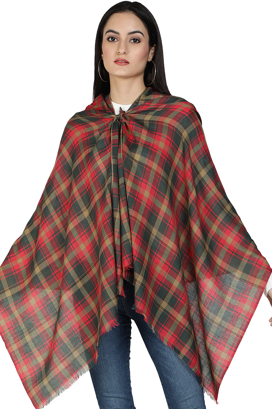 Kate Middleton Tartan Shawl in Red and Green Maple Leaf design | Etsy