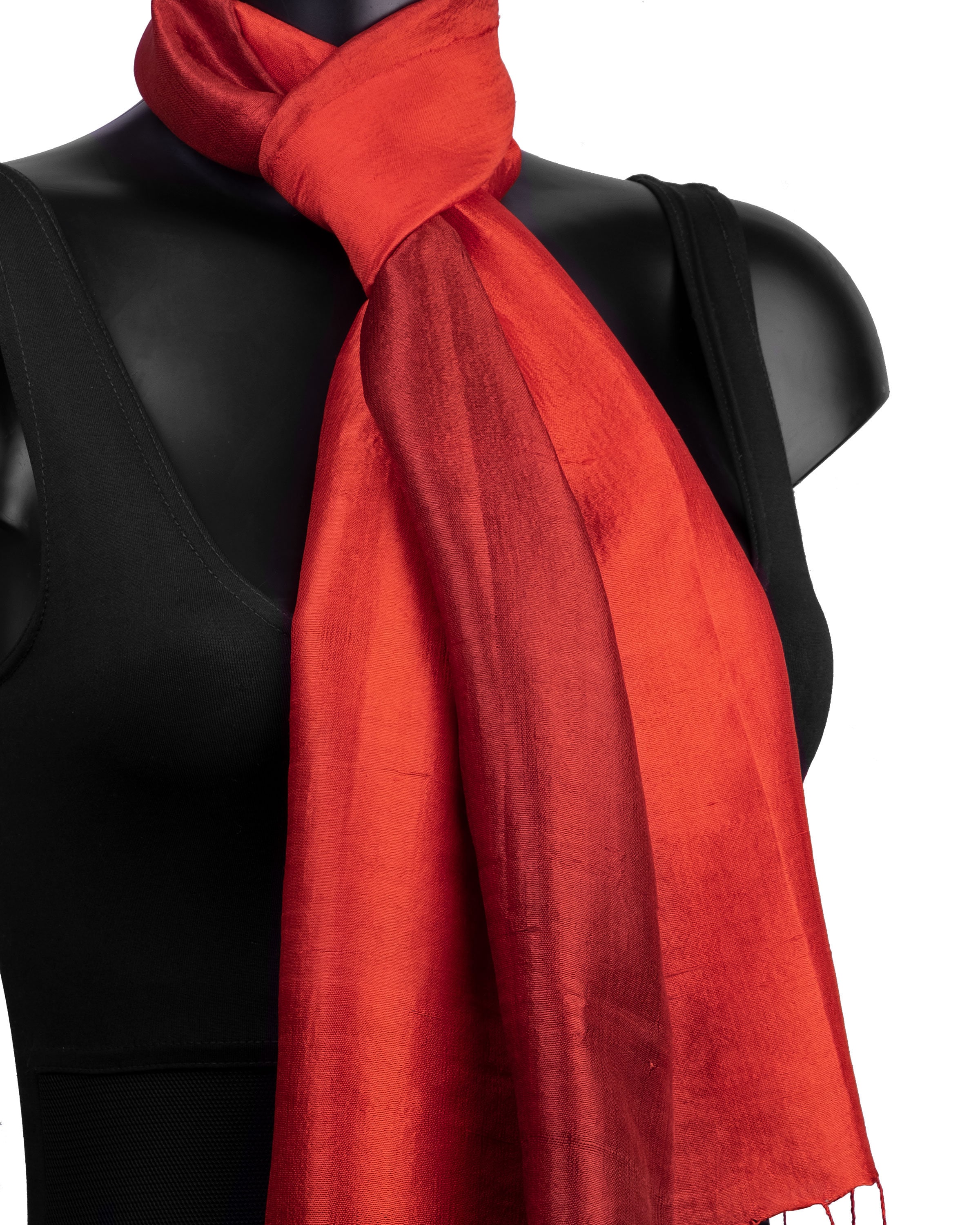 Red Silk Scarf Plain Red Scarf Raw Silk Scarves and Shawls - Etsy