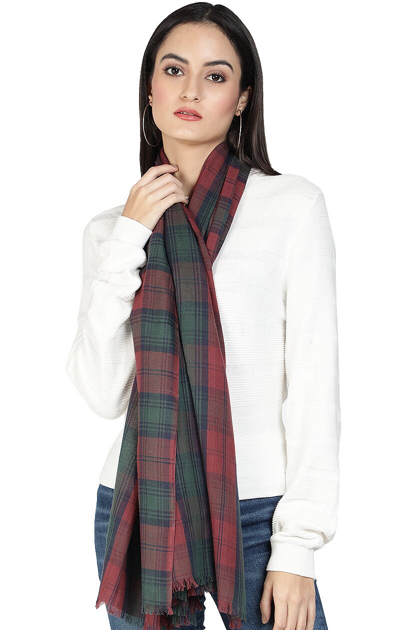 Tartan Pashmina Vegan Scarves Lindsay Plaid Scottish Shawl | Etsy UK