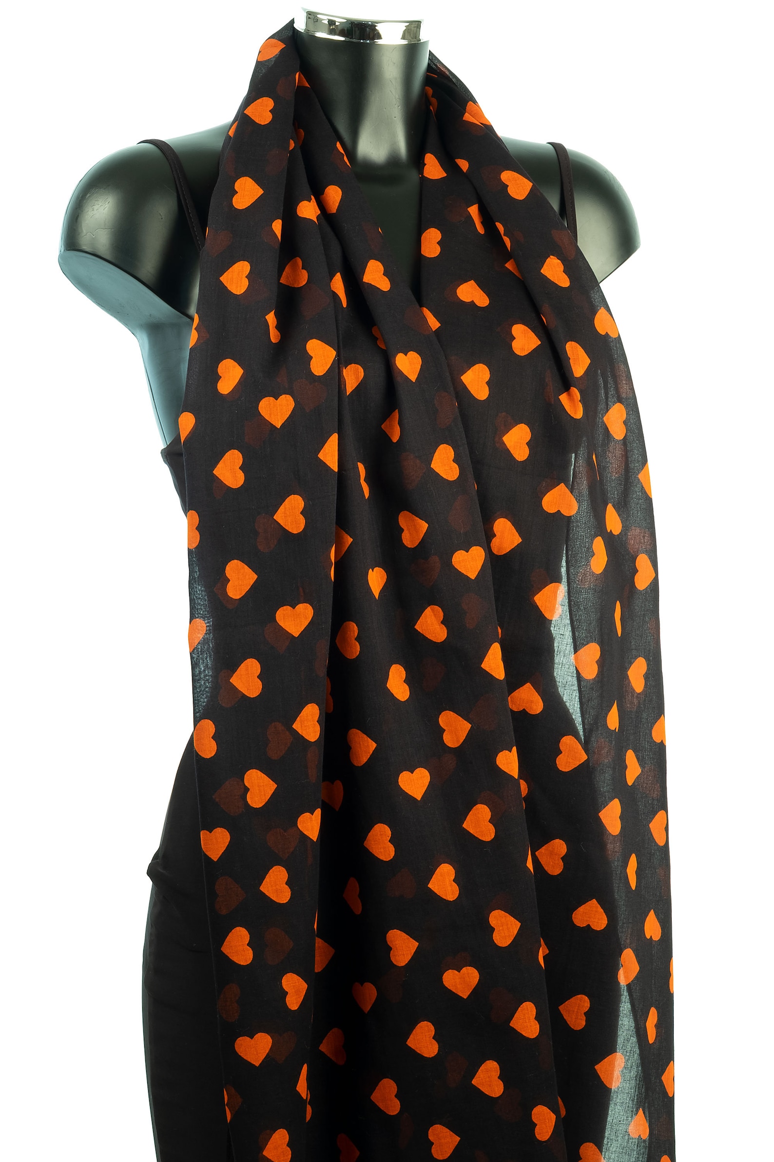 Heart Print Scarf Black Red Scarf Shawls and Wraps Fair - Etsy UK