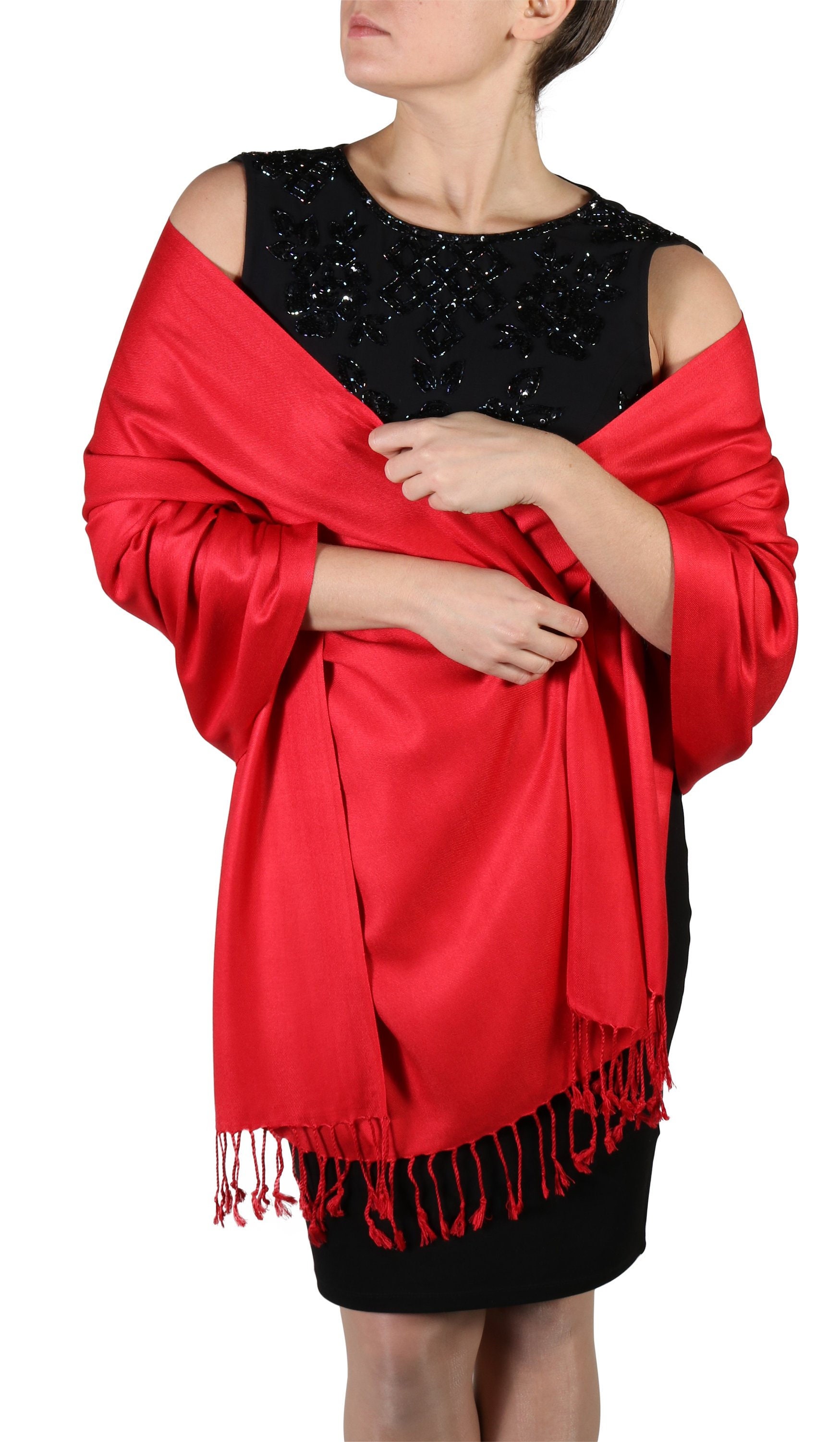 Red Pashmina Wedding Shawl Large Red Scarf Bridal Wrap | Etsy UK