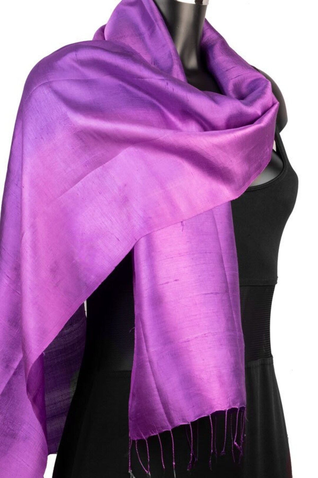 Handmade Thai Silk Scarf: Lightweight Purple Neck Scarf - Etsy