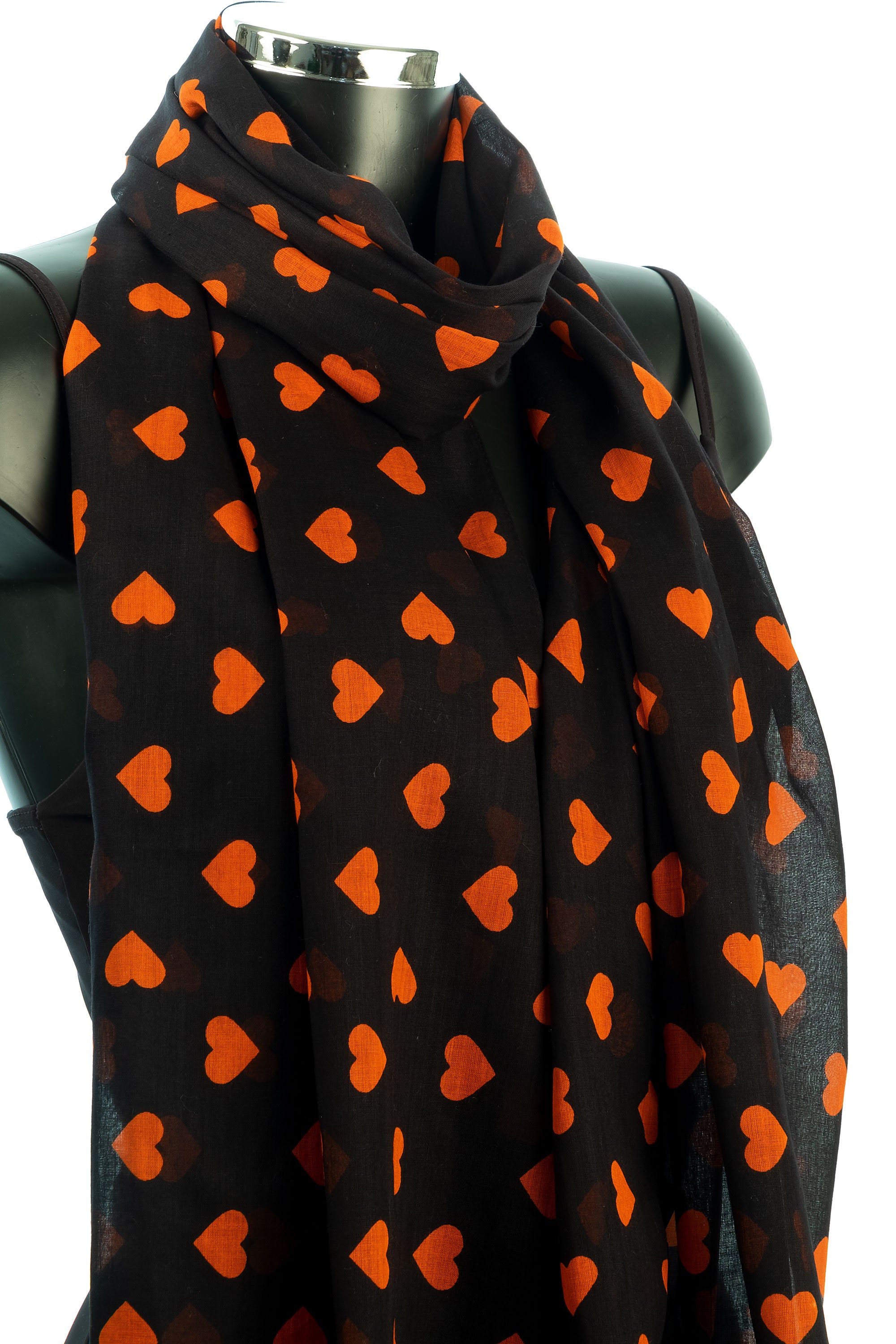Heart Print Scarf Black Red Scarf Shawls and Wraps Fair - Etsy UK