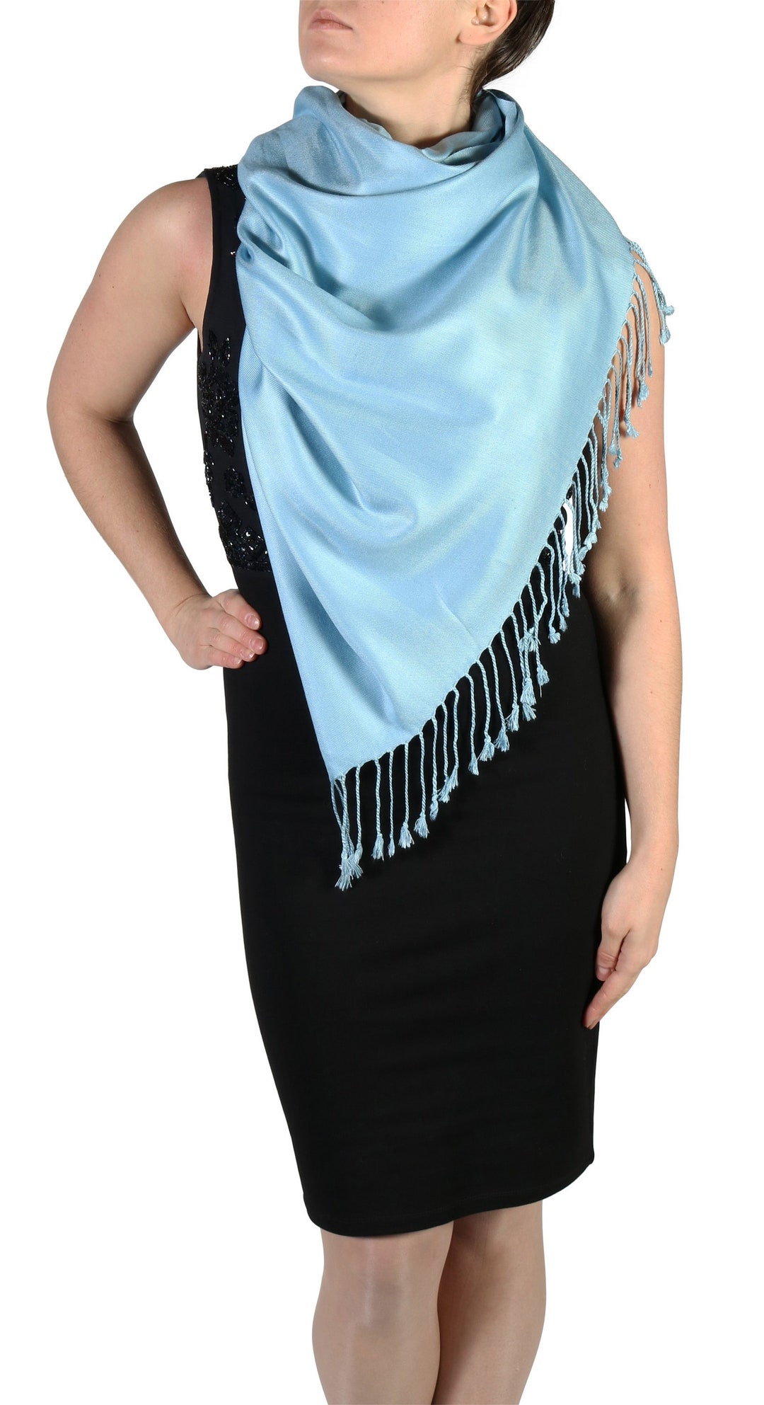 Light Blue Shawl Sky Blue Pashmina Wedding Shawl Bridal - Etsy