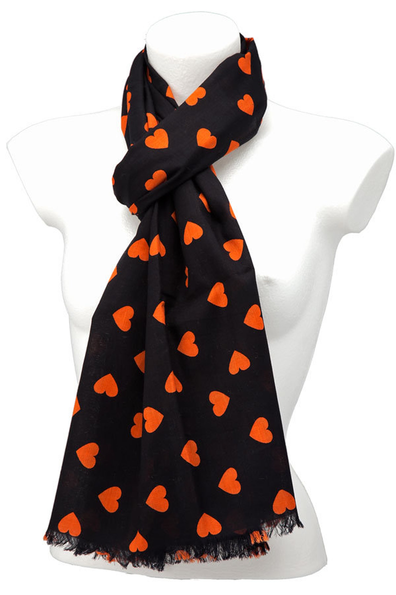 Heart Print Scarf Black Red Scarf Shawls and Wraps Fair - Etsy UK