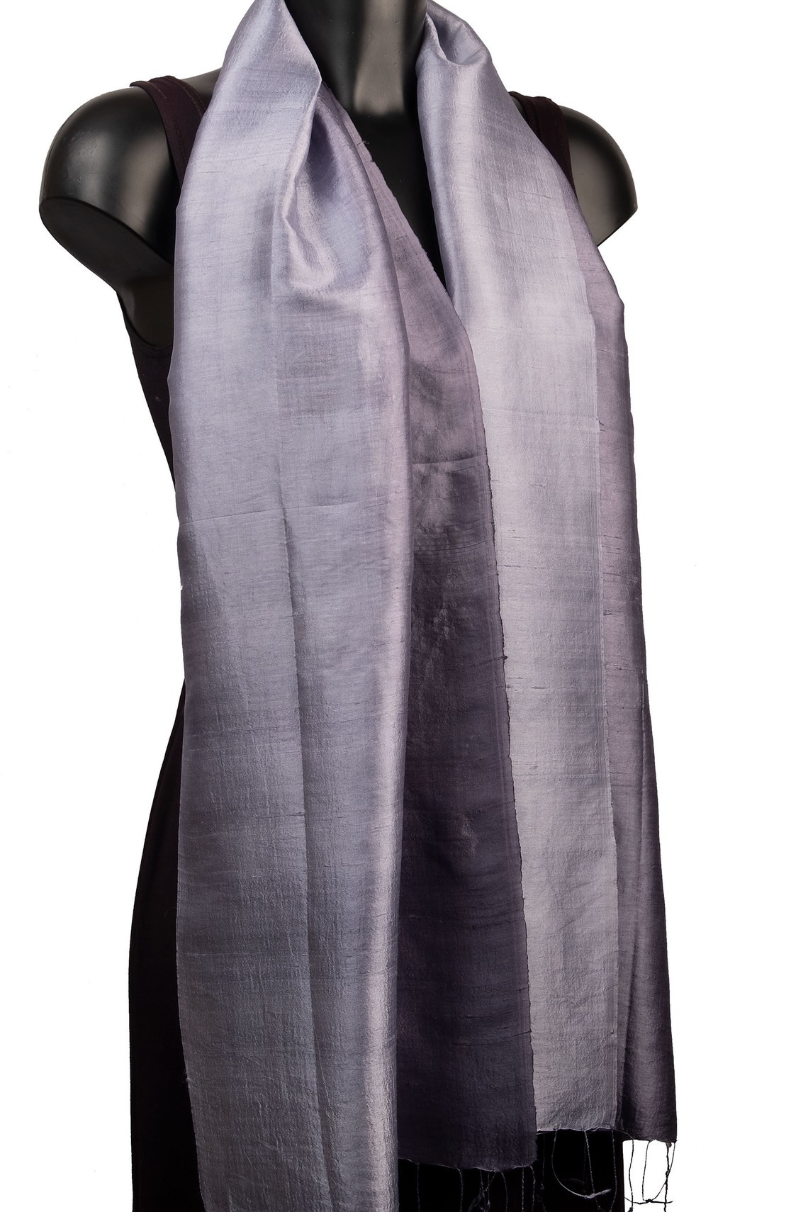 Grey Silk Scarf Silver Scarf Raw Silk Scarves Elegant Gray - Etsy UK