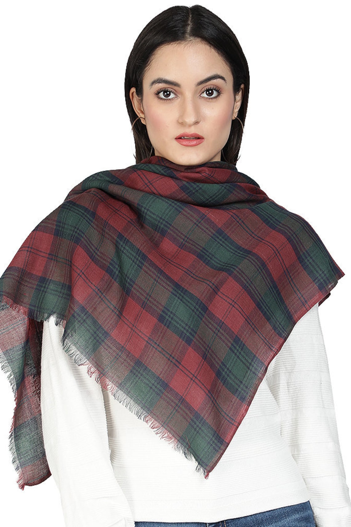 Tartan Pashmina Vegan Scarves Lindsay Plaid Scottish Shawl | Etsy UK