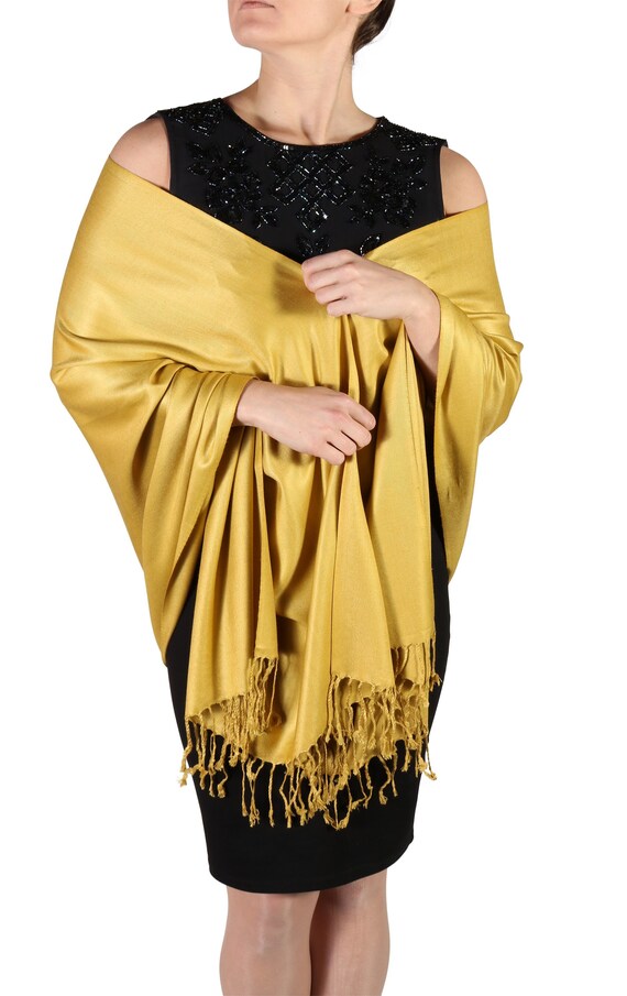 Mustard Shawl Mustard Pashmina Wedding Shawl Bridal Wrap | Etsy UK