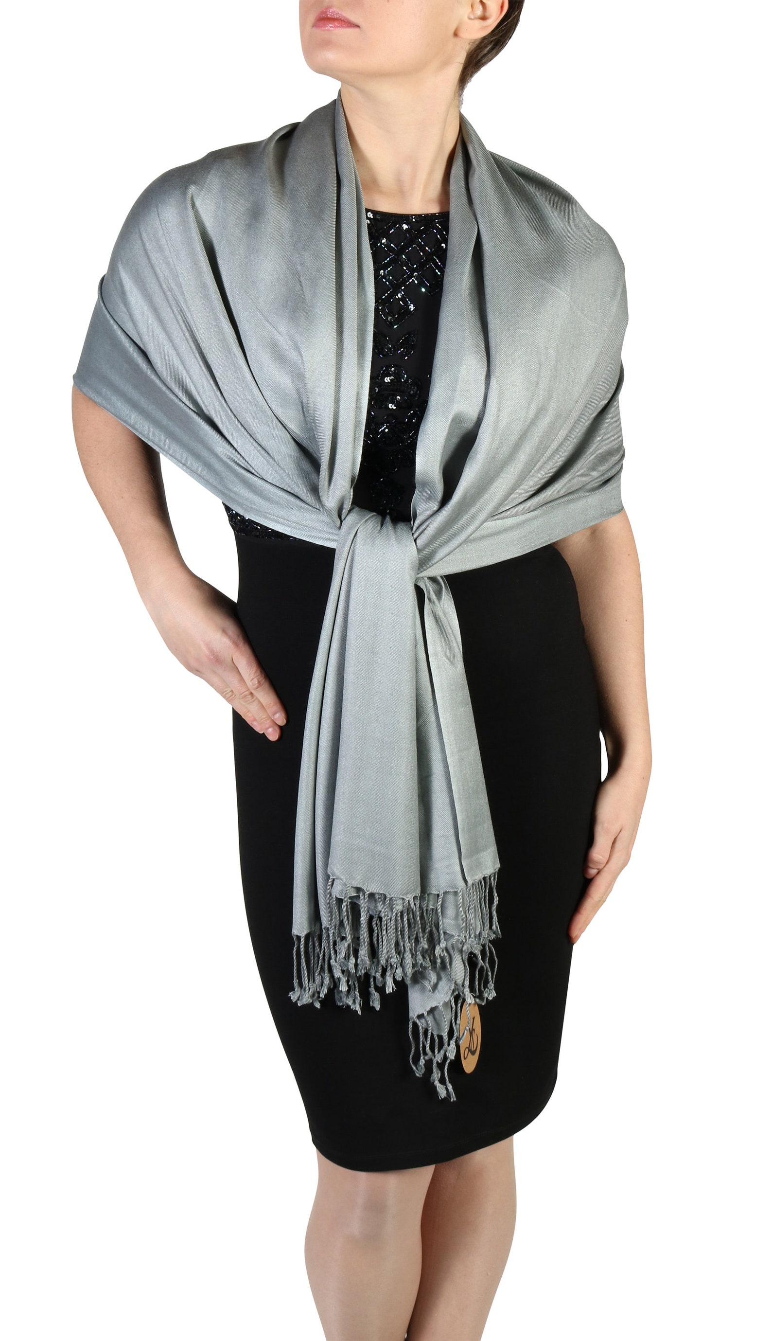 Dark Silver Pashmina Gray Wedding Shawl Scarf Pewter Bridal - Etsy