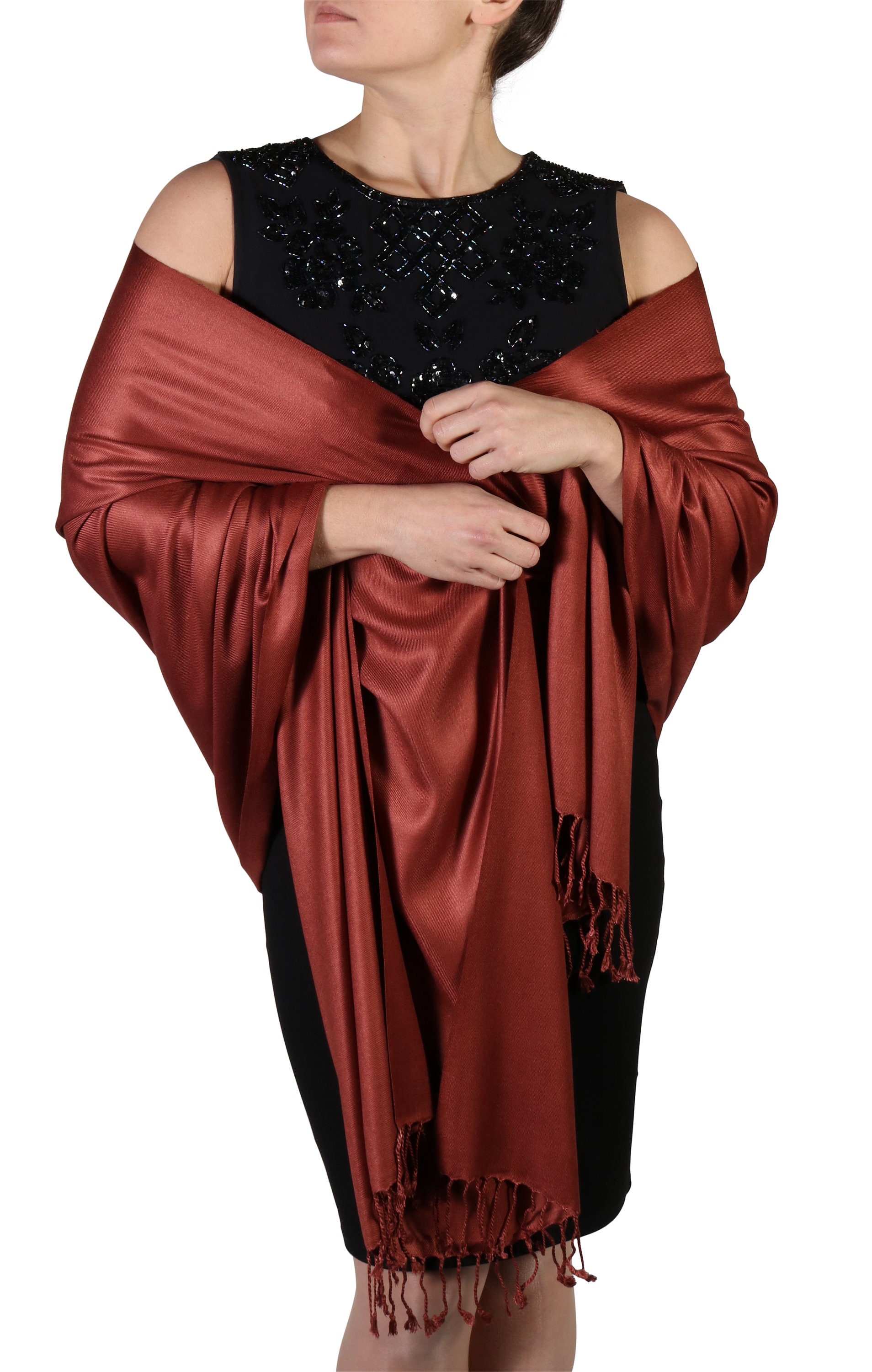 Bronze Pashmina Brown Wedding Shawl Brown Pashmina Scarf - Etsy