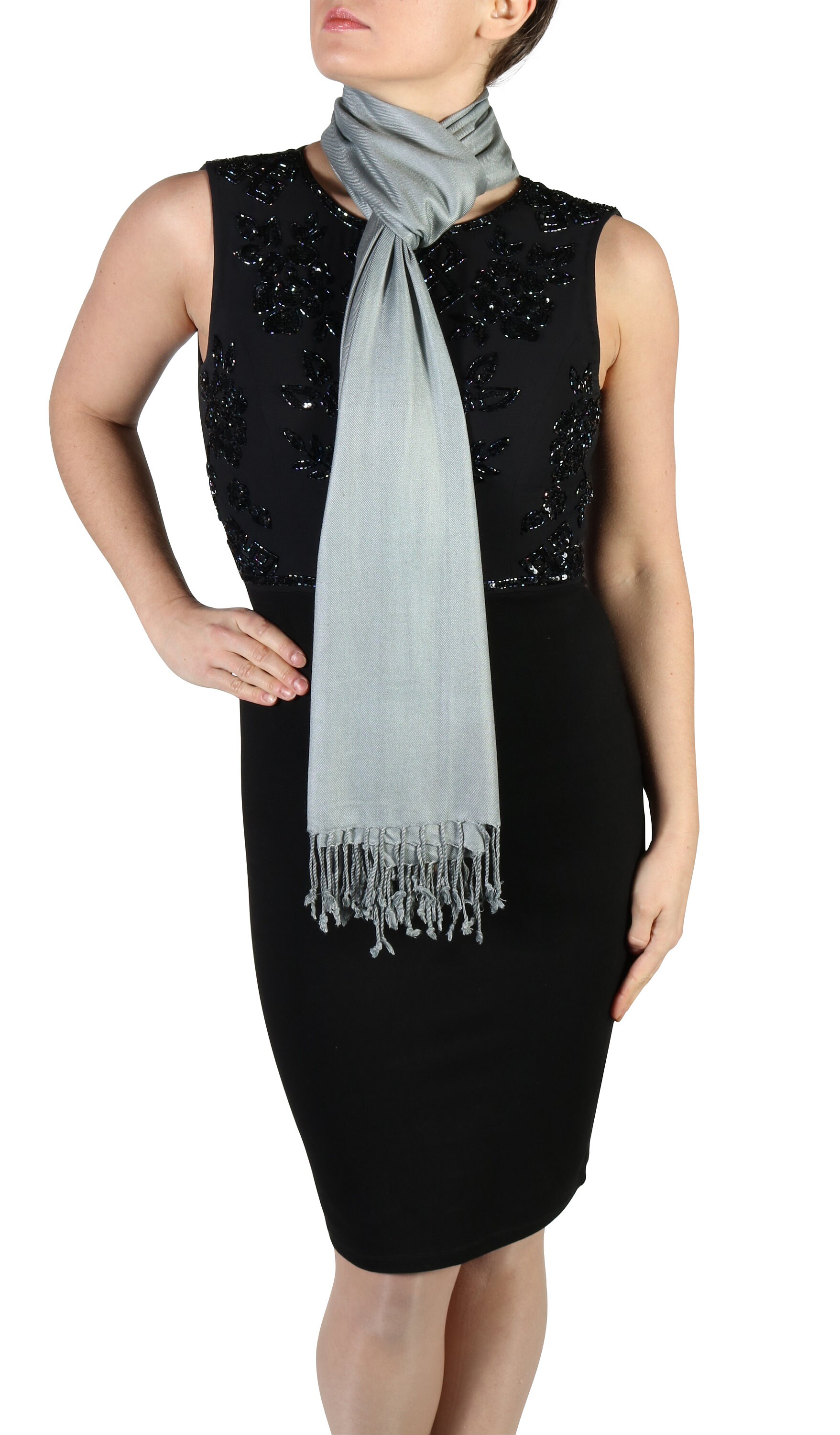 Dark Silver Pashmina Gray Wedding Shawl Scarf Pewter Bridal - Etsy