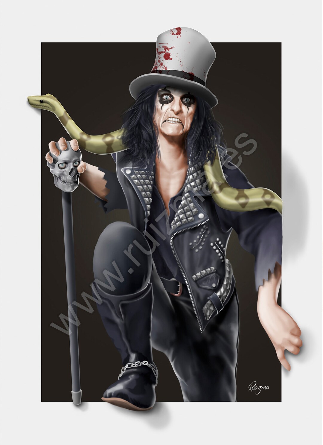 Poster Printed Alice Cooper - Etsy