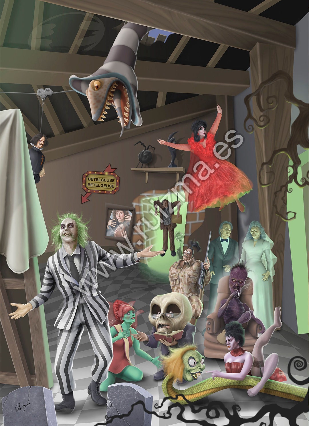 Beetlejuice Bitelchus Poster - Etsy