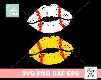 Baseball Lips Svg | Etsy