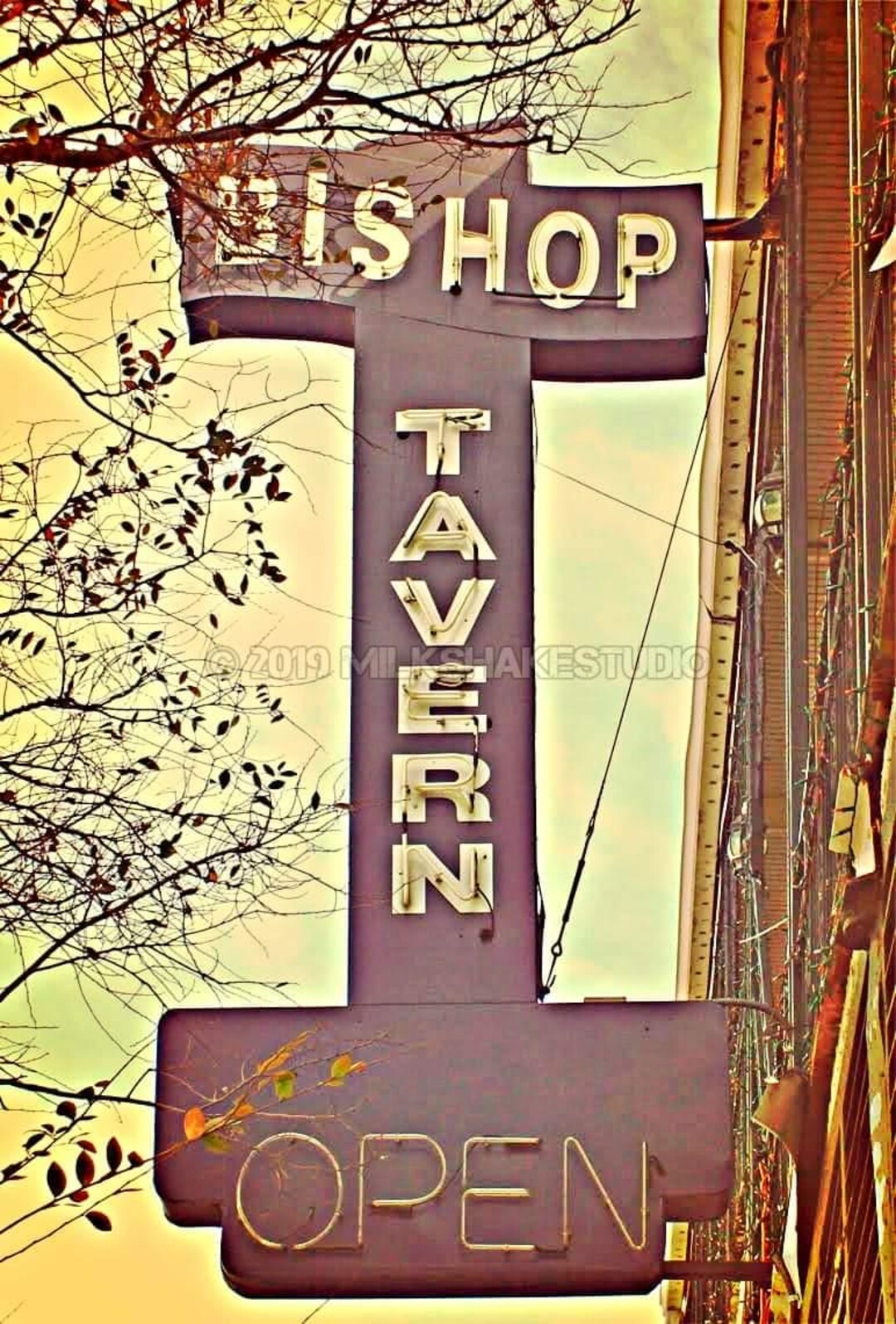 Bishop Hotel Sign, Neon Vintage Sign, Mid Century Modern Design, St ...