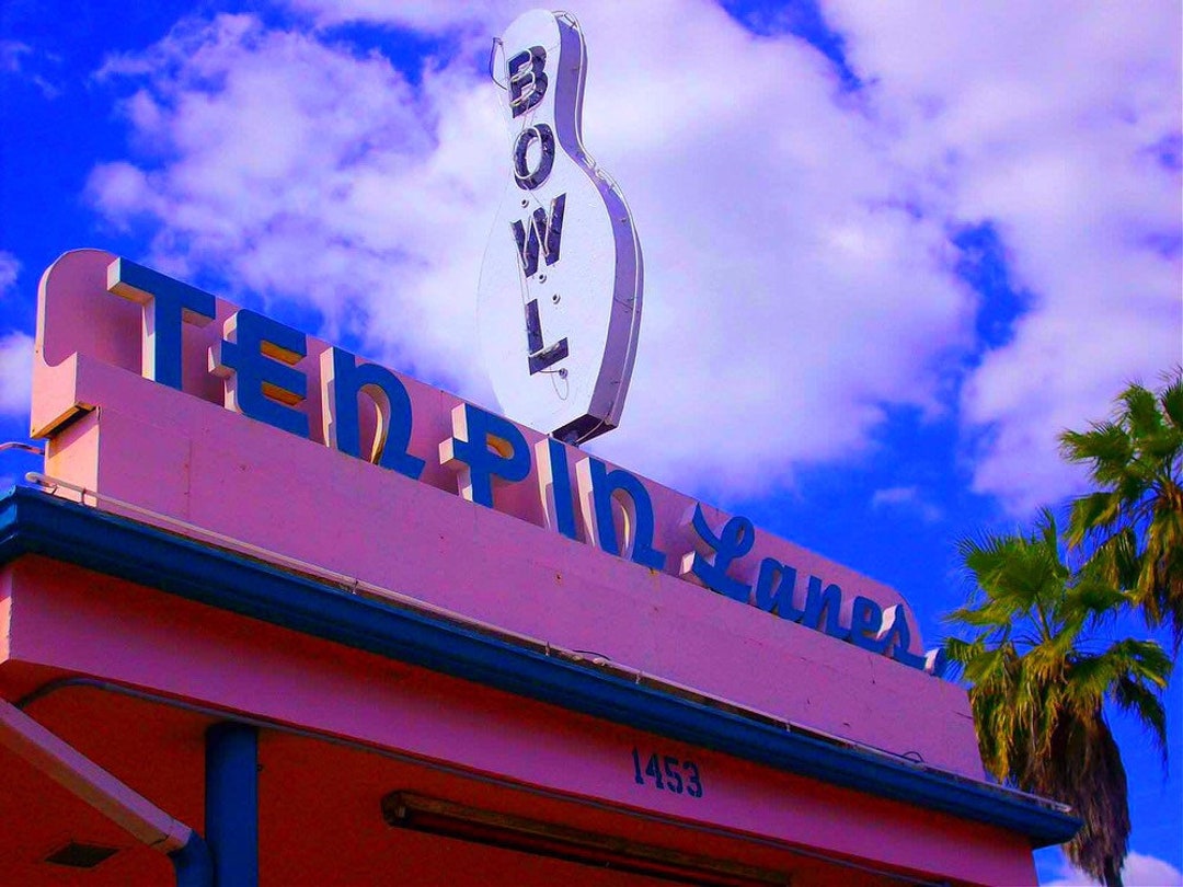 Ten Pin Lanes Bowling Alley Fine Art Photo Print 8x10, Retro Vintage ...