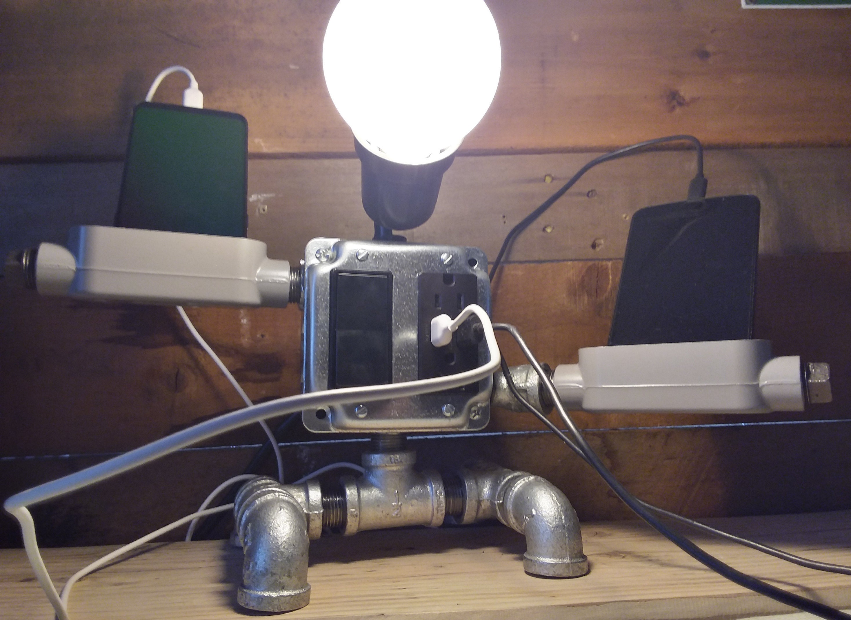Bedside Lamp, Charging Station, Robot Lamp, Steampunk Lamp, USB Lamp ...