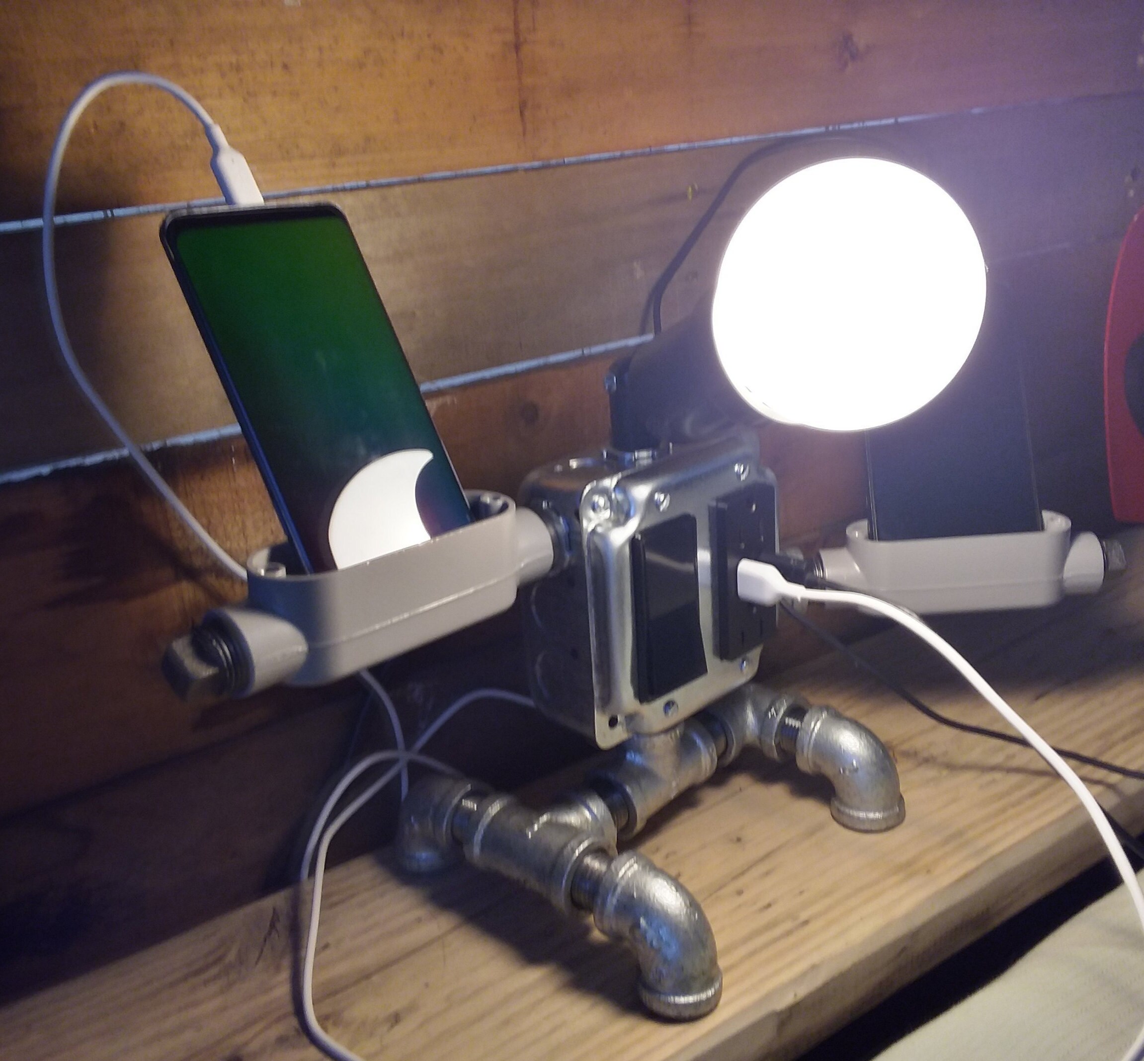 Bedside Lamp, Charging Station, Robot Lamp, Steampunk Lamp, USB Lamp ...