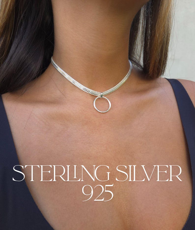 Gouden o-ring choker: discrete halsband voor haar - kleur ...