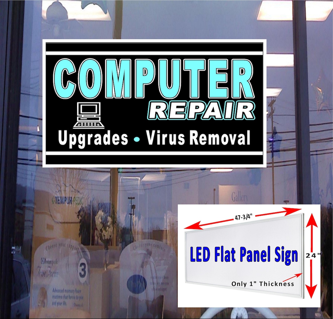 Computer Repair Led Flat Panel Light Box Window Sign 48x24 - Etsy