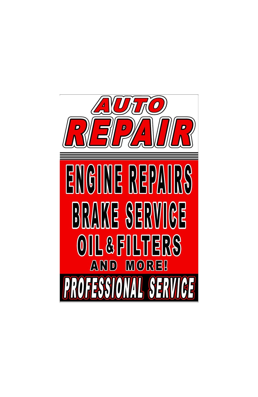Auto Repair Advertising Poster Sign 24"x36" - Etsy
