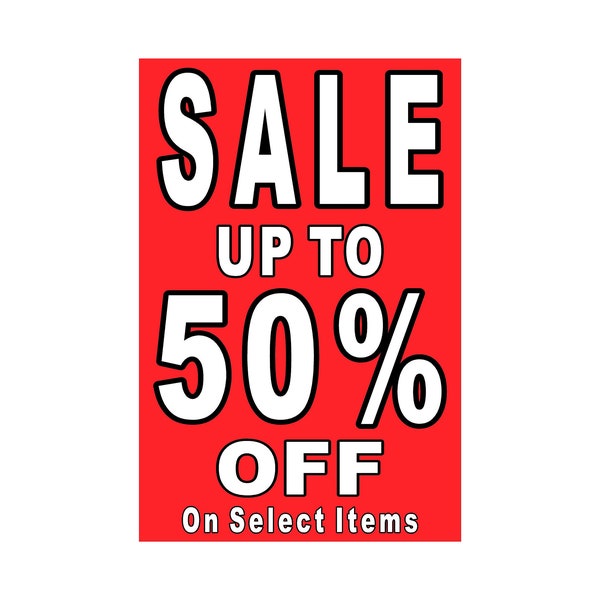 50% off Sale Sign - Etsy