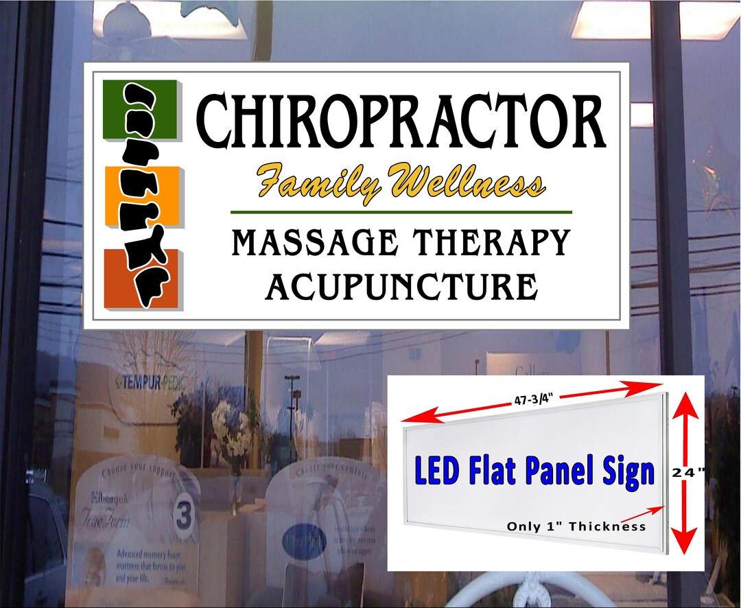 Chiropractor Family Wellness Massage Therapy Acupuncture LED Flat Panel ...