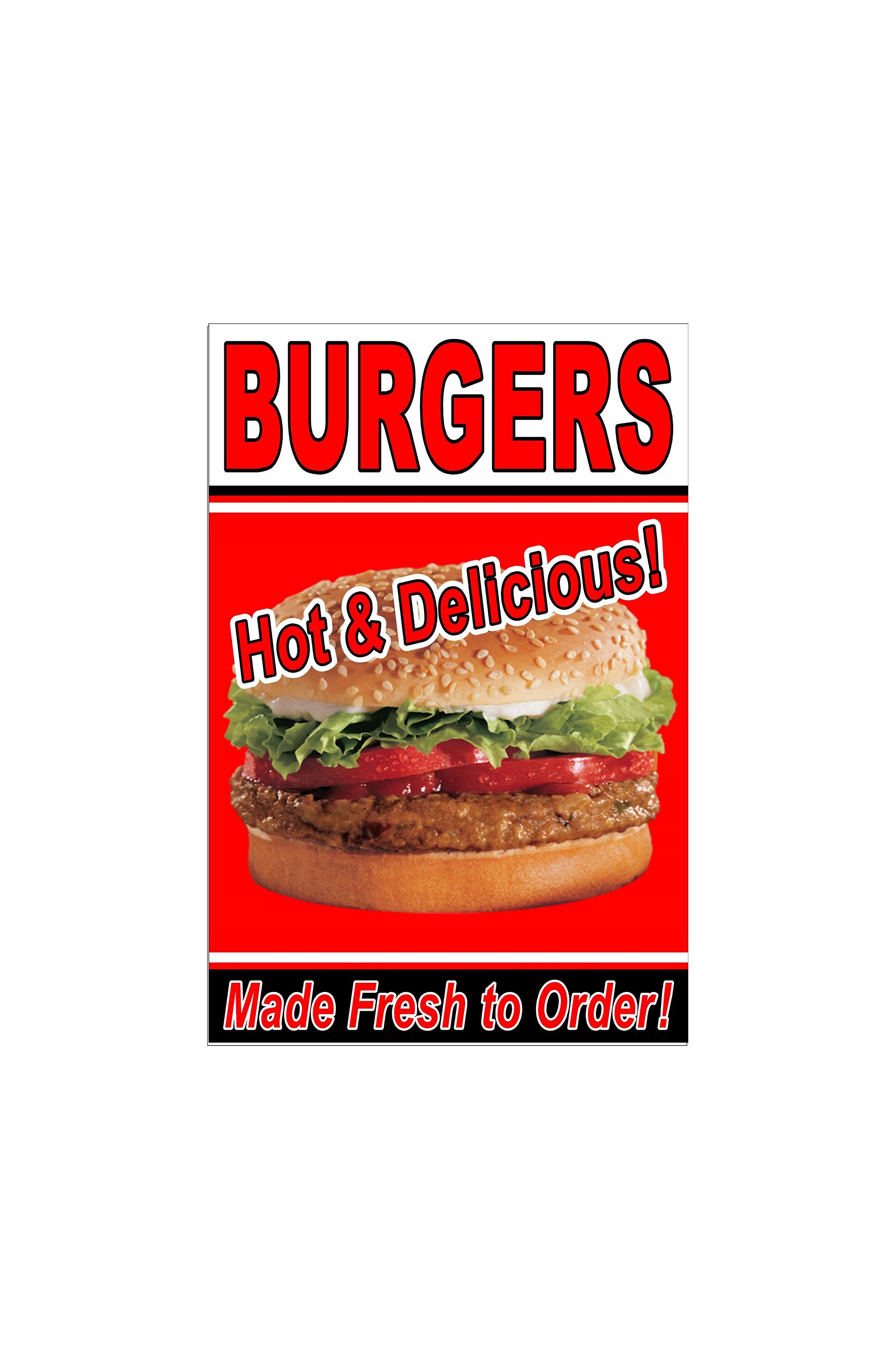 Burgers Hamburgers Advertising Poster Sign 24"x36" - Etsy