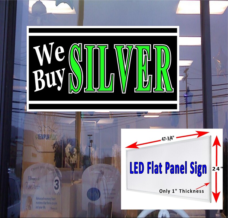 We Buy Silver Led Flat Panel Sign 48x24 | Etsy