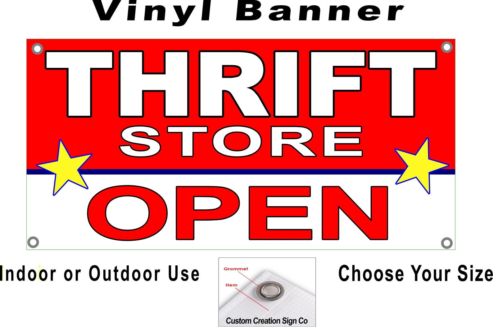 Thrift Store OPEN off Vinyl Banner Sign - Etsy