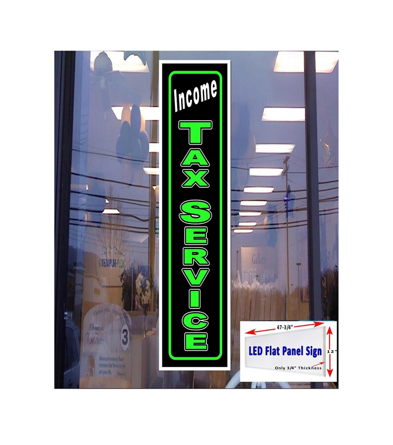 Income Tax Service Led Flat Panel Light Box Window Sign - Etsy