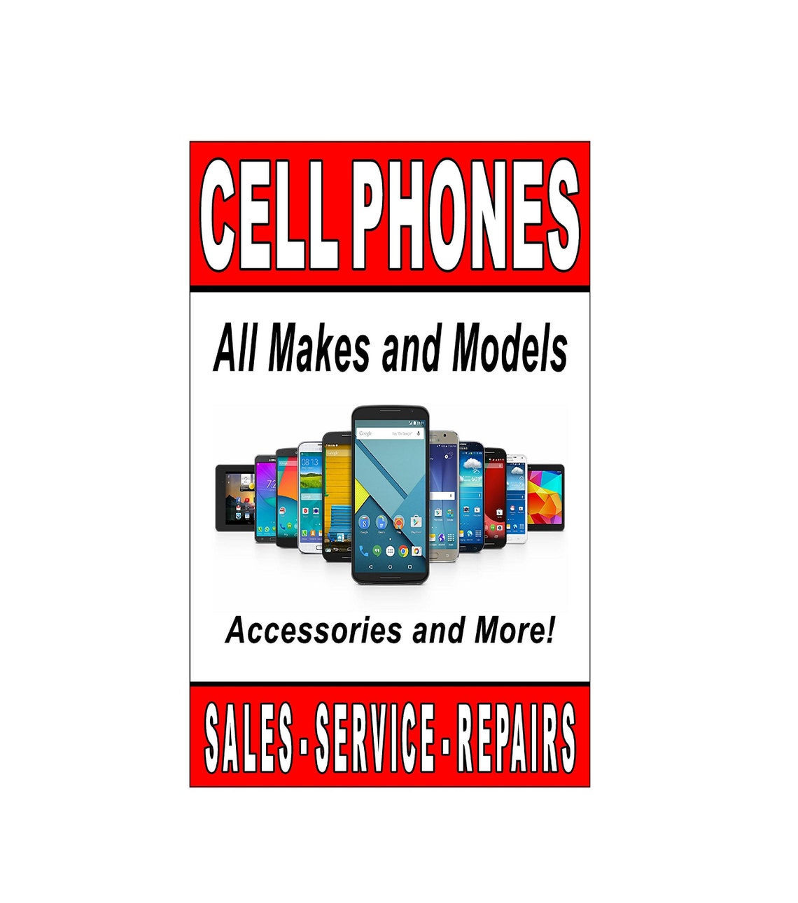 Cell Phones Sales Service Repair Advertising Poster Sign - Etsy