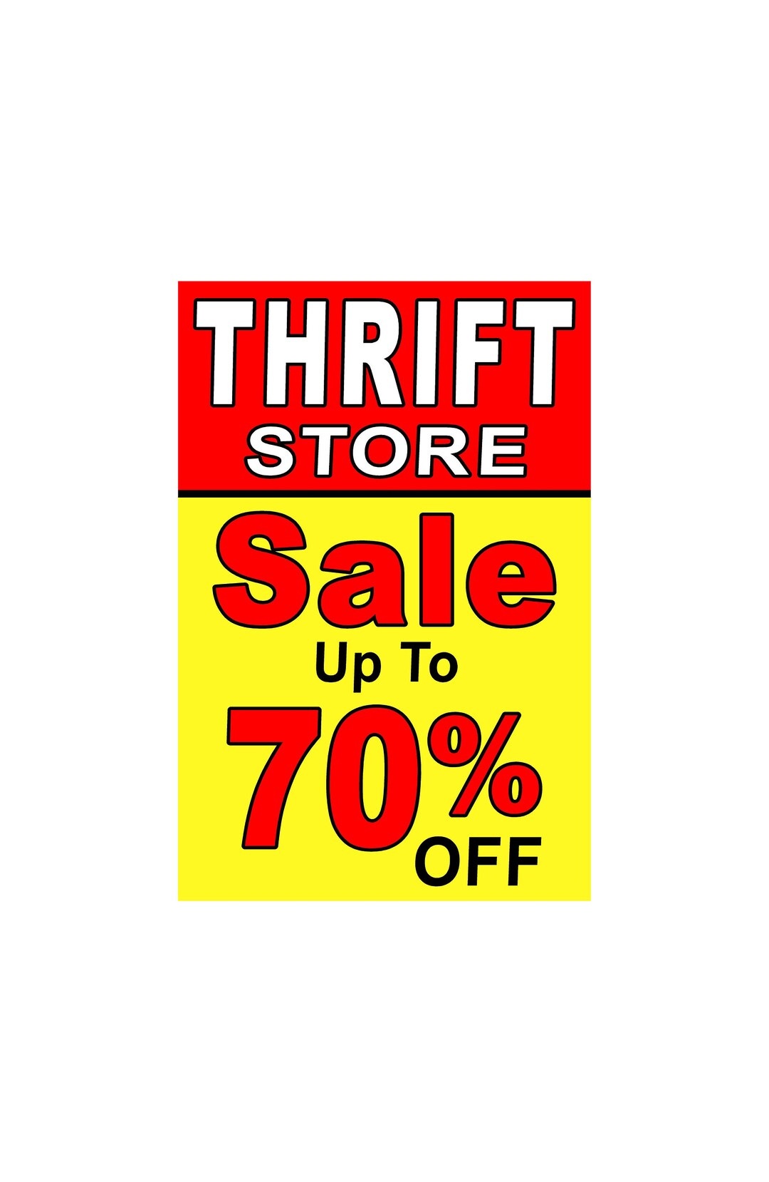 Thrift Store up to 70% off Advertising Poster Sign 24"x36" - Etsy