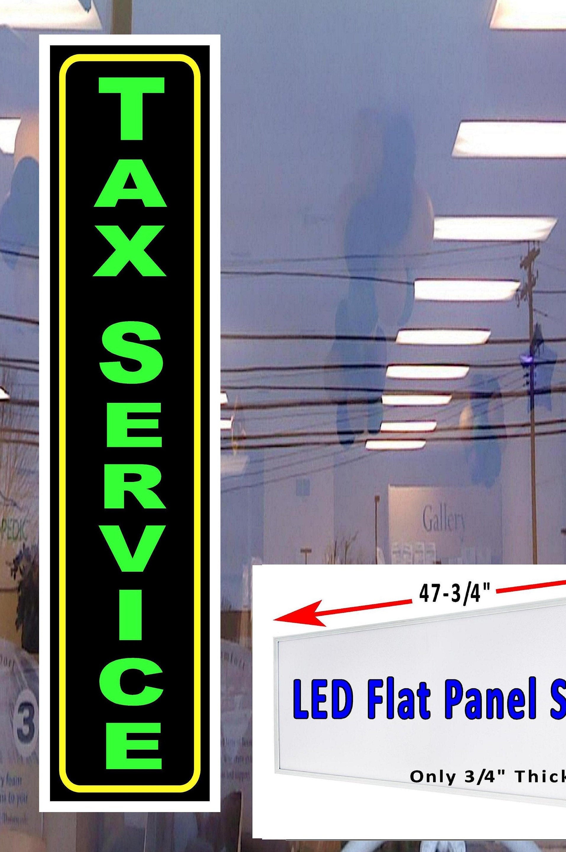Tax Service Led Flat Panel Light Box Window Sign 48x12 - Etsy