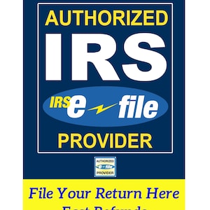 Authorized IRS E-file Provider Advertising Poster Sign 24"x36" - Etsy