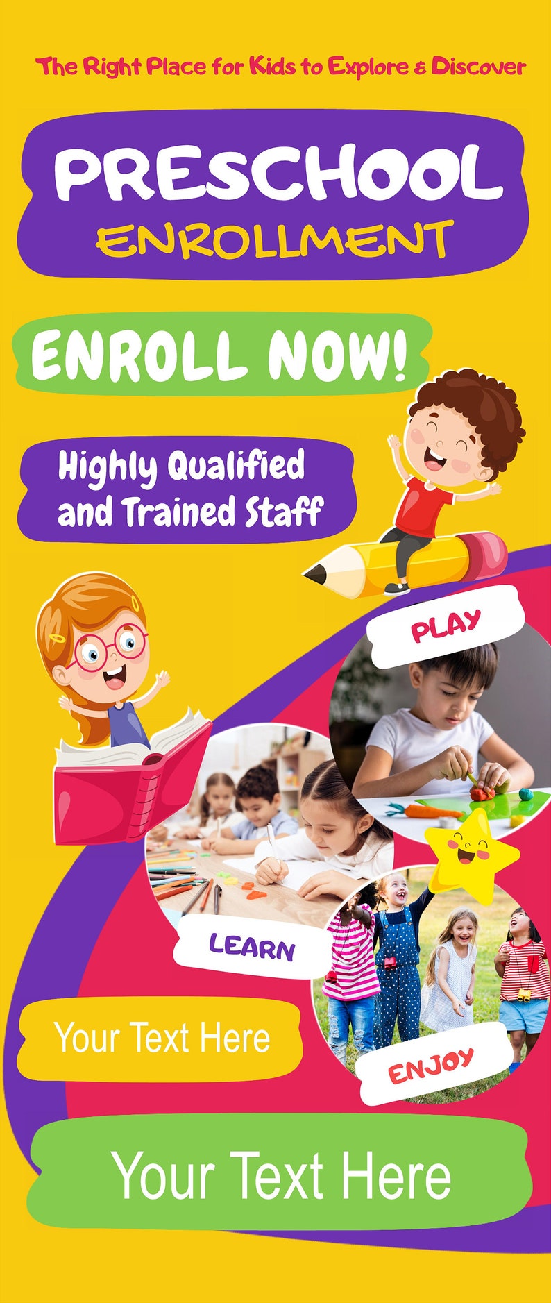 Preschool Enrollment Banner Stand – 33"x78" Retractable Sign - Etsy