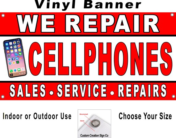 We Repair Cellphones vinyl banner sign | Etsy