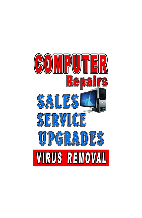 Computer Repair Sales Service Upgrades Advertising Poster Sign | Etsy