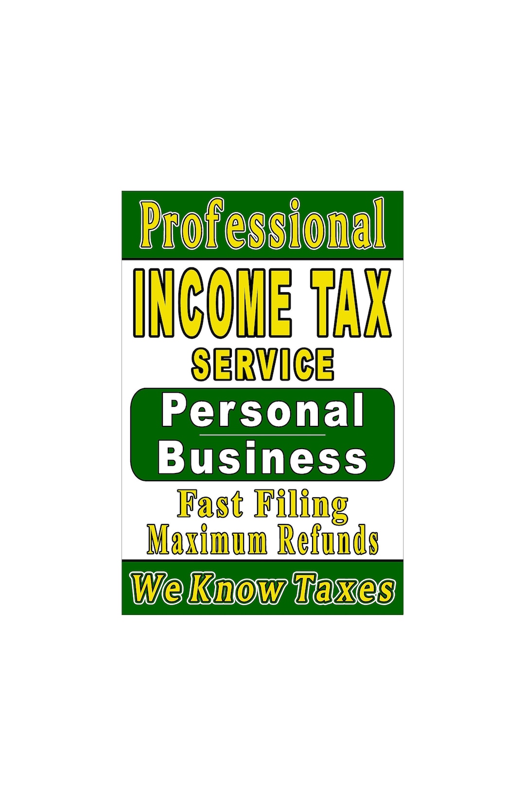 Professional Income Tax Service Advertising Poster Sign 24"x36" - Etsy