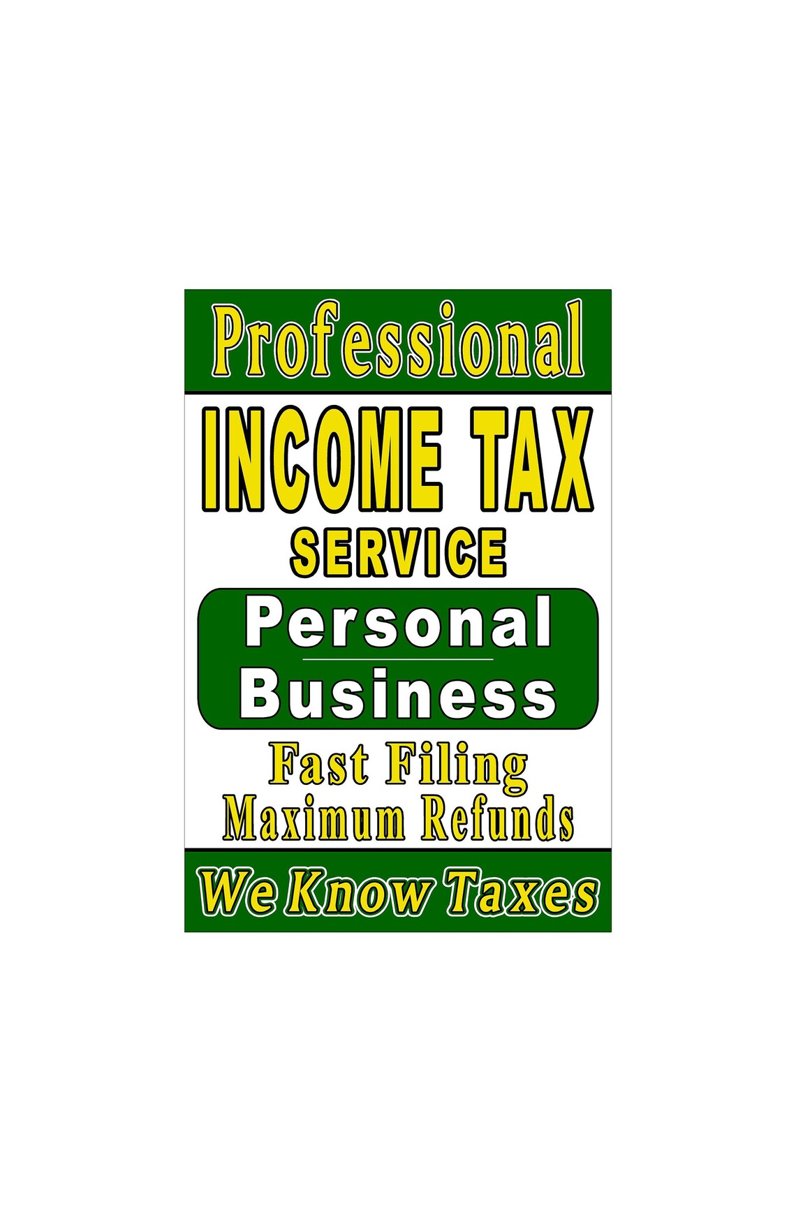 Professional Income Tax Service Advertising Poster Sign 24"x36" - Etsy