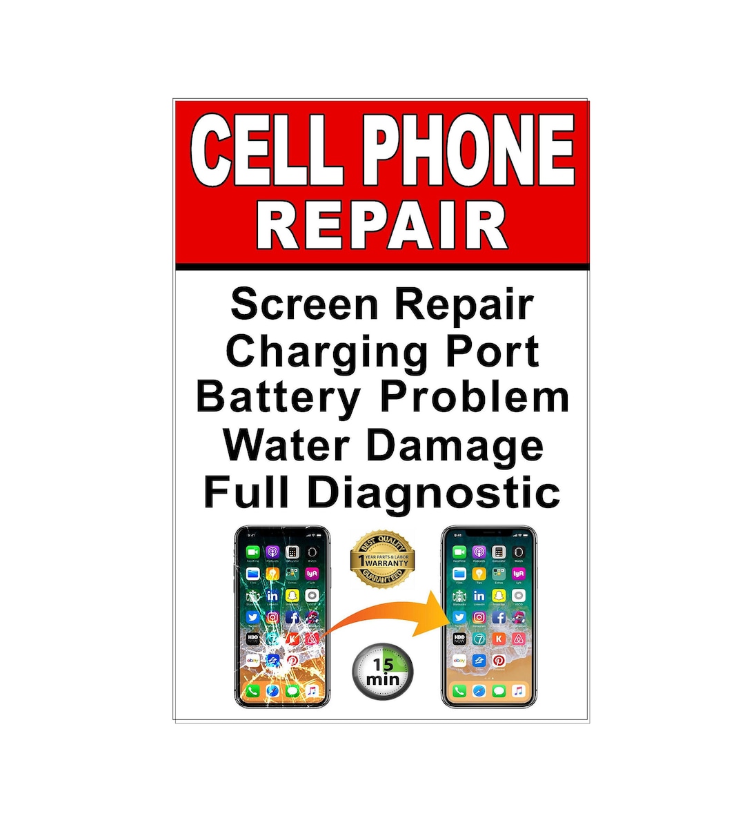 Cell Phone Repair Screen Repair Charging Port, Water Damage ...