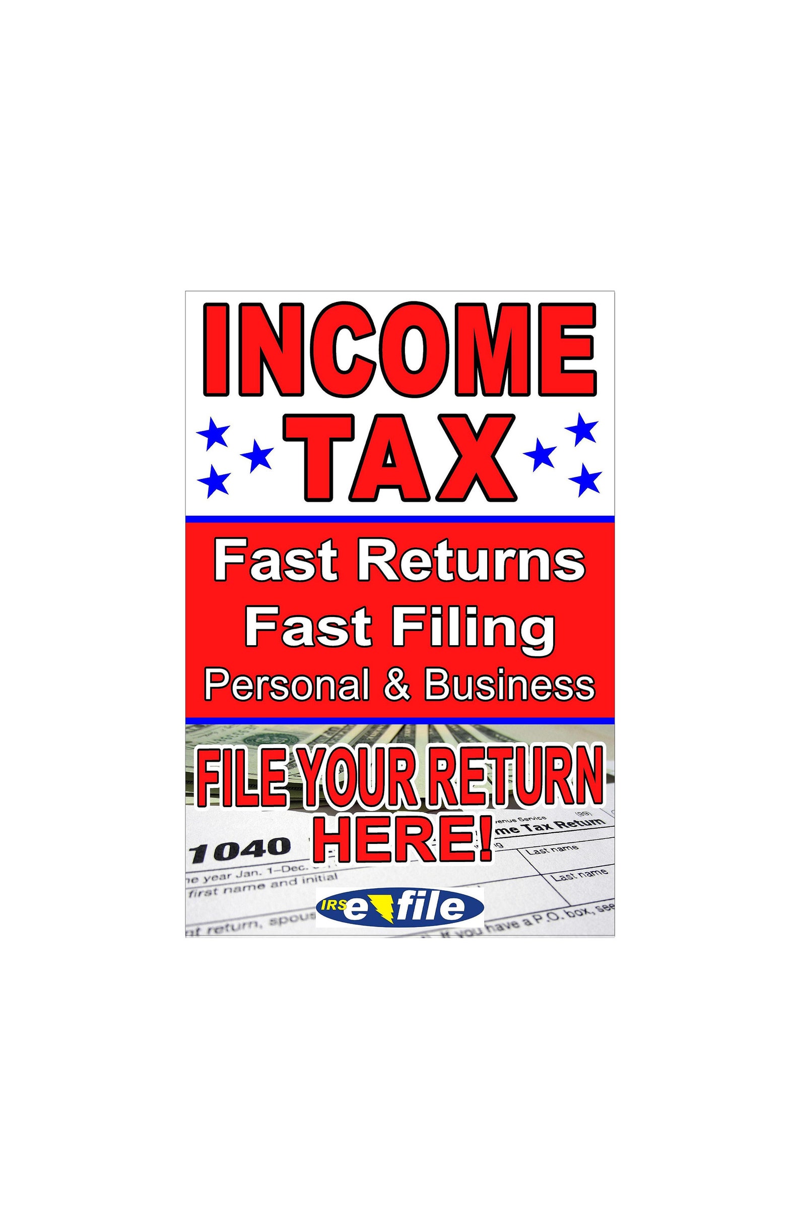Income Tax Service Fast Returns Fast Filing Advertising Poster Sign ...
