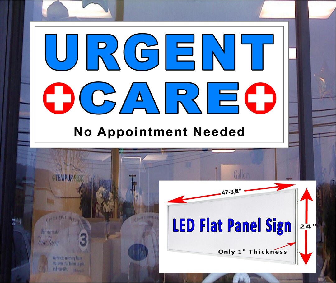 Urgent Care Led Illuminated Flat Panel Light Box Window Sign 48"x24" - Etsy