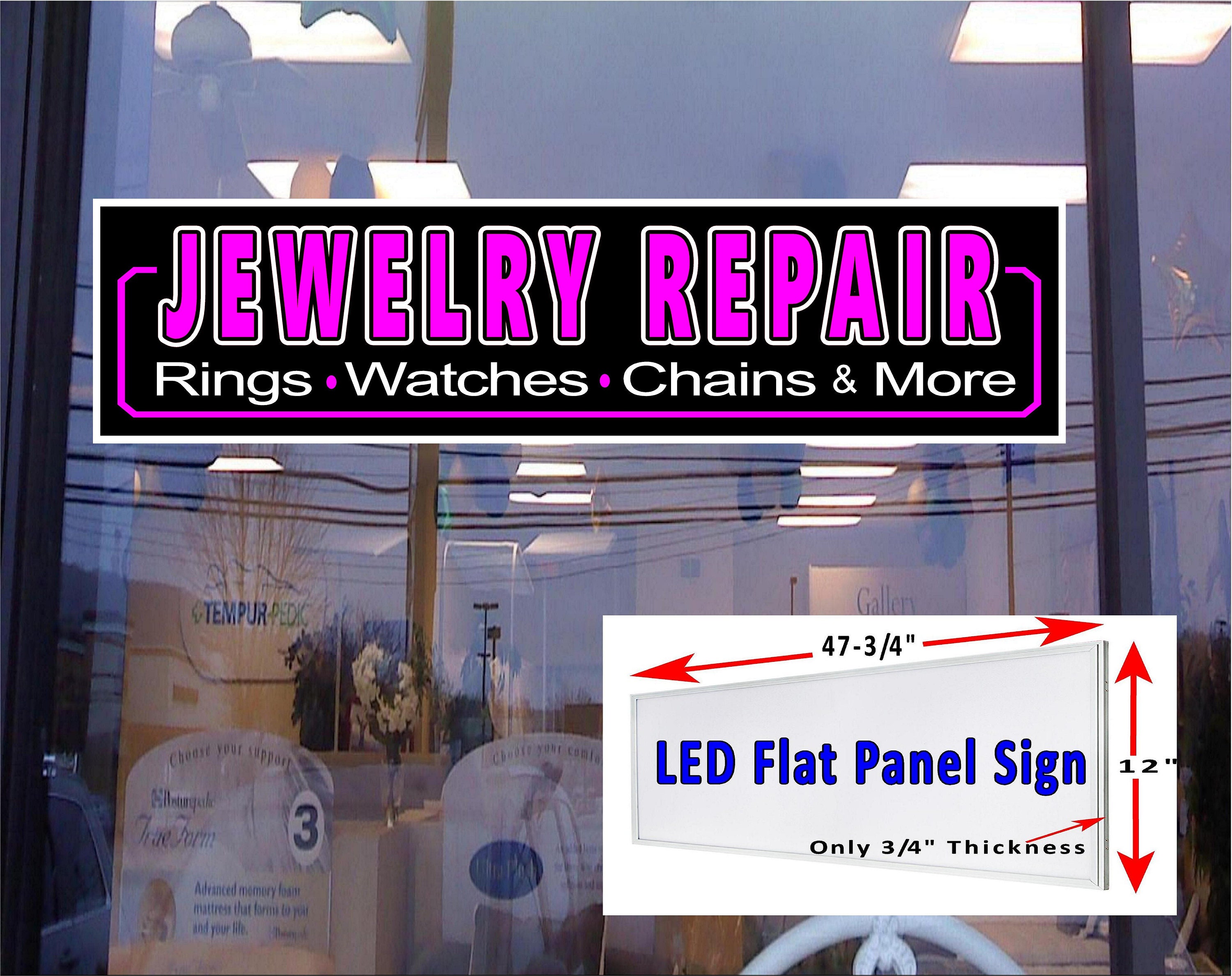Jewelry Repair Led Flat Panel Light Box Window Sign 48"x12" - Etsy