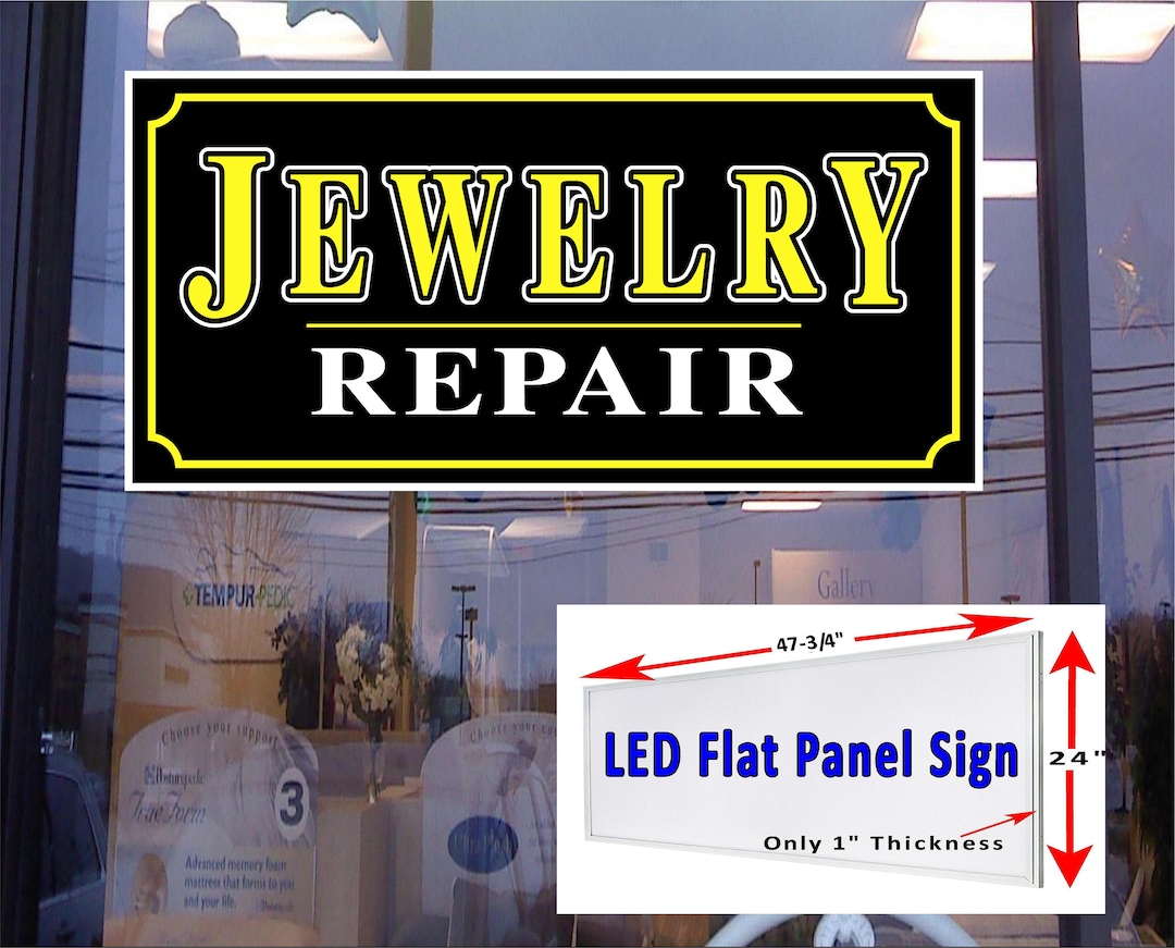 Jewelry Repair Led Flat Panel Light Box Window Sign 48x24 - Etsy