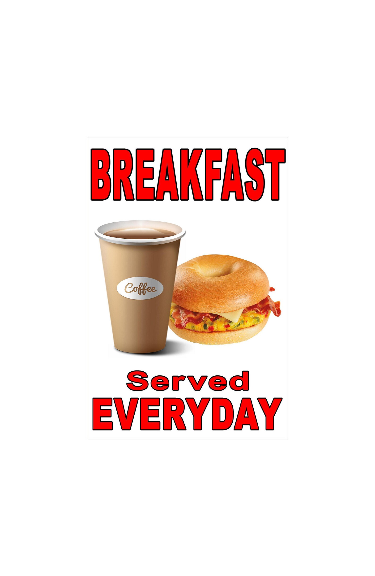 Breakfast Served Everyday Advertising Poster Sign | Etsy