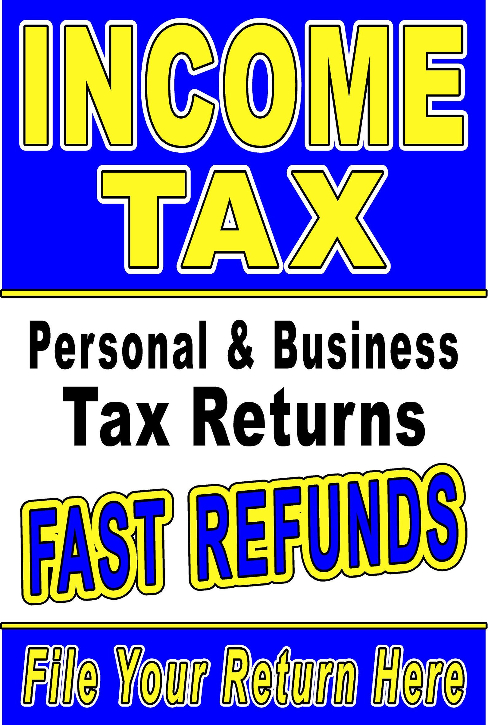 Income Tax Personal and Business Tax Service Advertising Poster Sign 24 ...